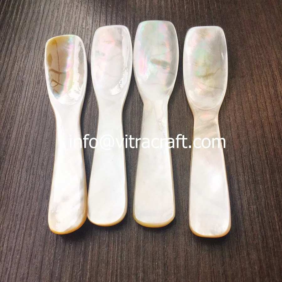 Natural Oyster Shell Mother Of Pearl Spoons Caviar Spoon Coffee Scoops ...