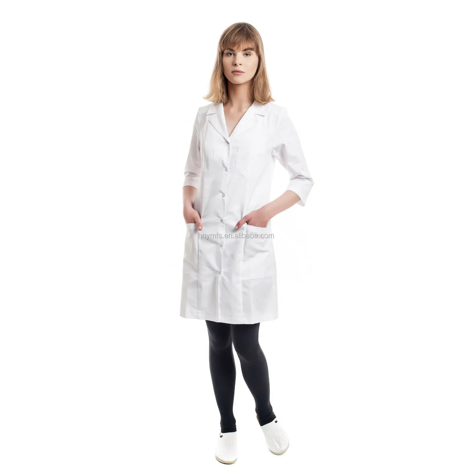 Classical White Lab Coat Waterproof Doctors White Coat Medical Uniforms ...