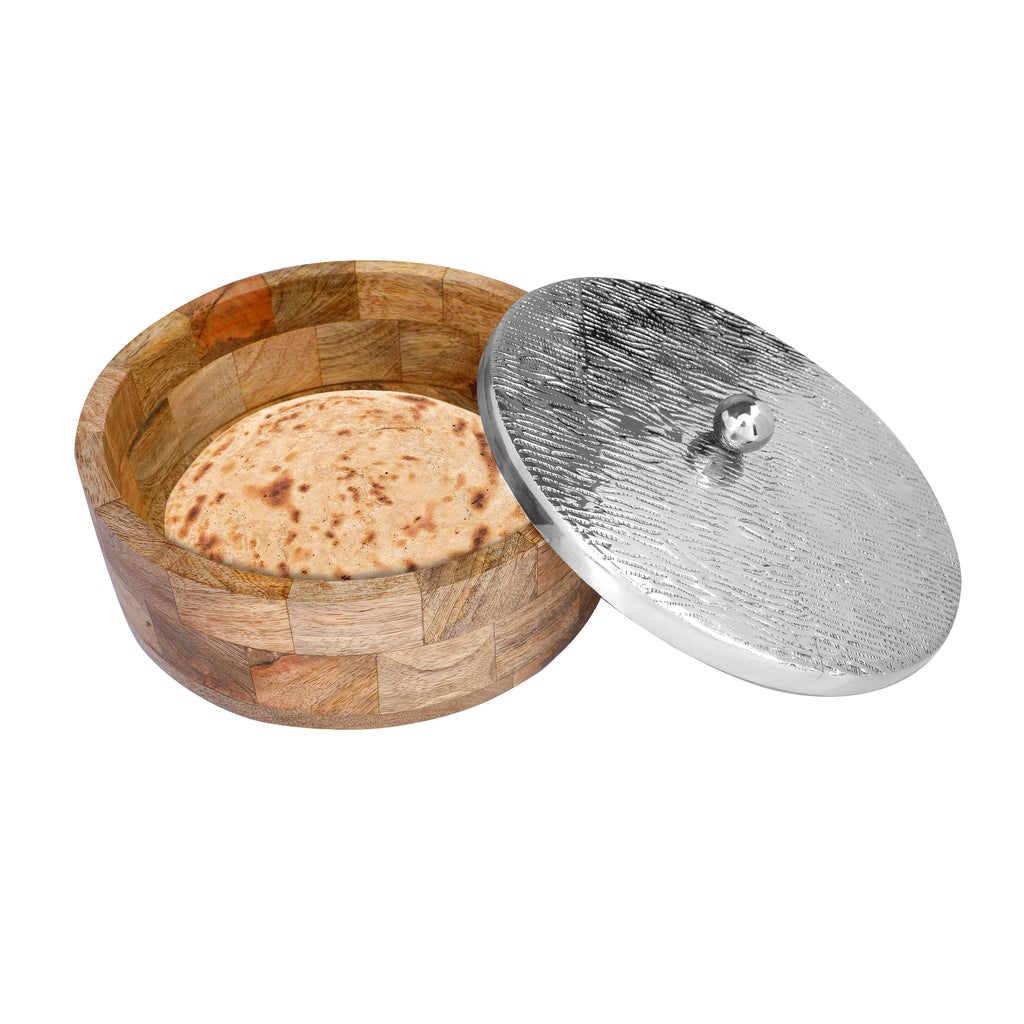 Mango Wood Chapati Storage Container - Eco-Friendly & Stylish