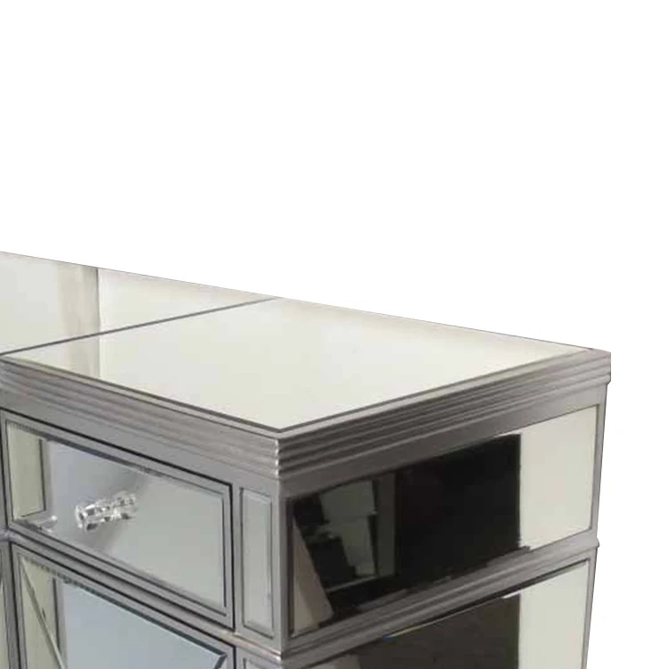 Elegant Mirrored Console Table Living Room Mirror Cabinet Furniture In ...