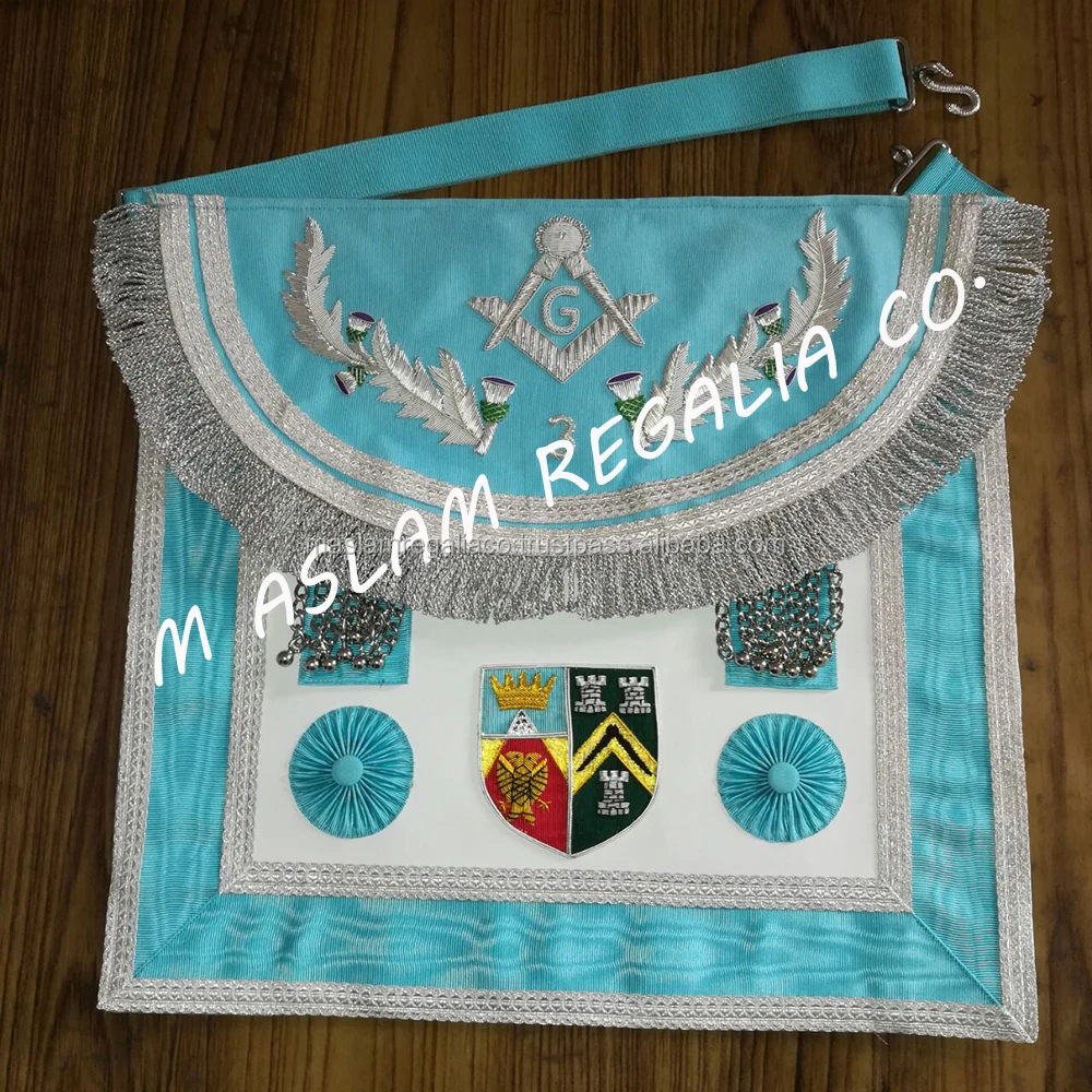 Scottish Rite Apron | Round Flap Scottish Apron | Hand Embroidery ...