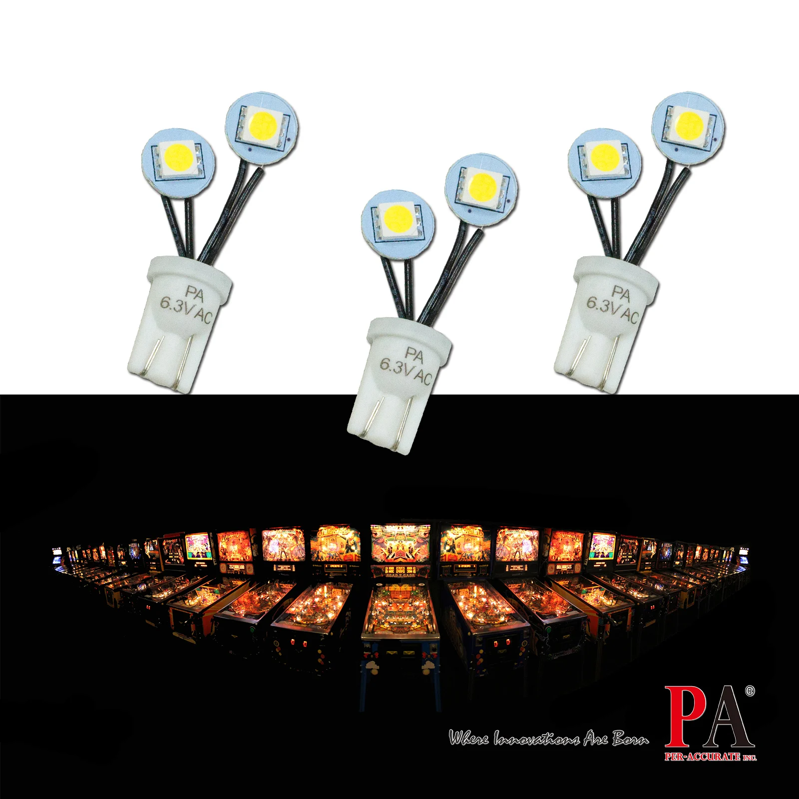 Pa Non Ghosting Led Arcade Pinball Machine Light Bulb #44 #47 Ba9s T10 ...