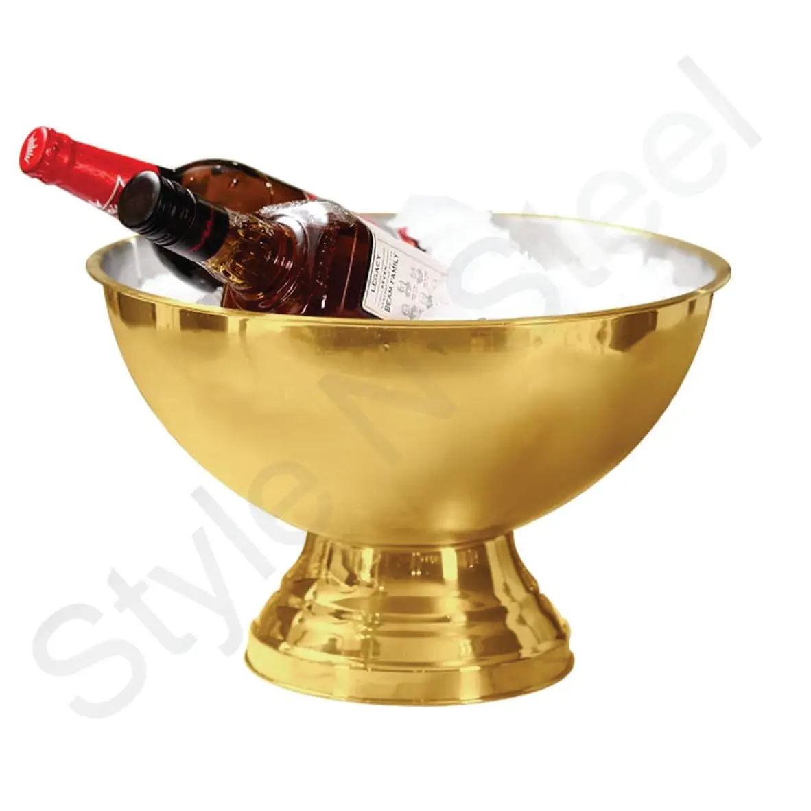 Wine Tub Golden Color Party Tub Punch Bowl Stainless Steel Gold Plated ...
