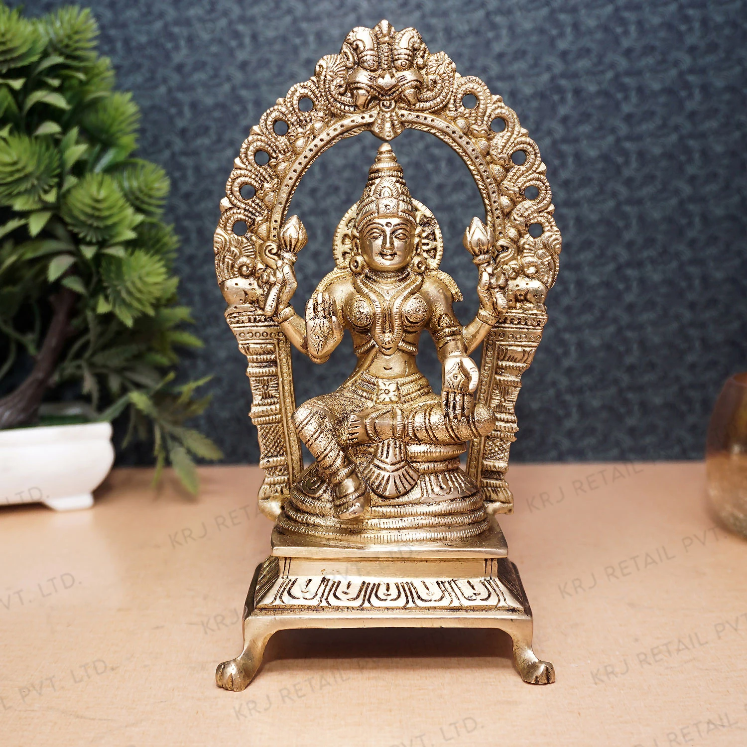 Brass Antique Goddess Lakshmi Laxmi Statue Idol For Pooja Home Temple ...