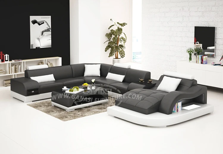 Foshan Furniture Market Sofa Luxury Furniture with Chaise