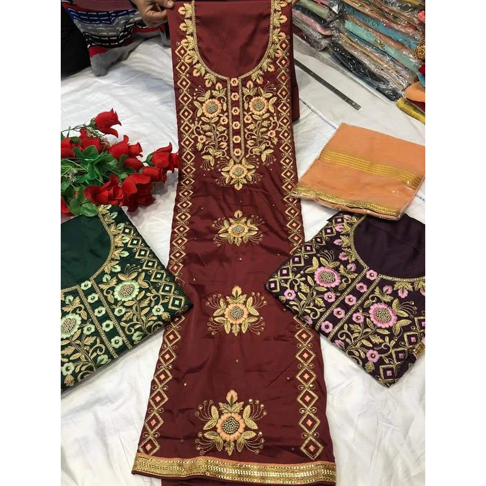 Ethnic Women Suits With Heavy Embroidery Work - Buy Ethnic Women Suits ...