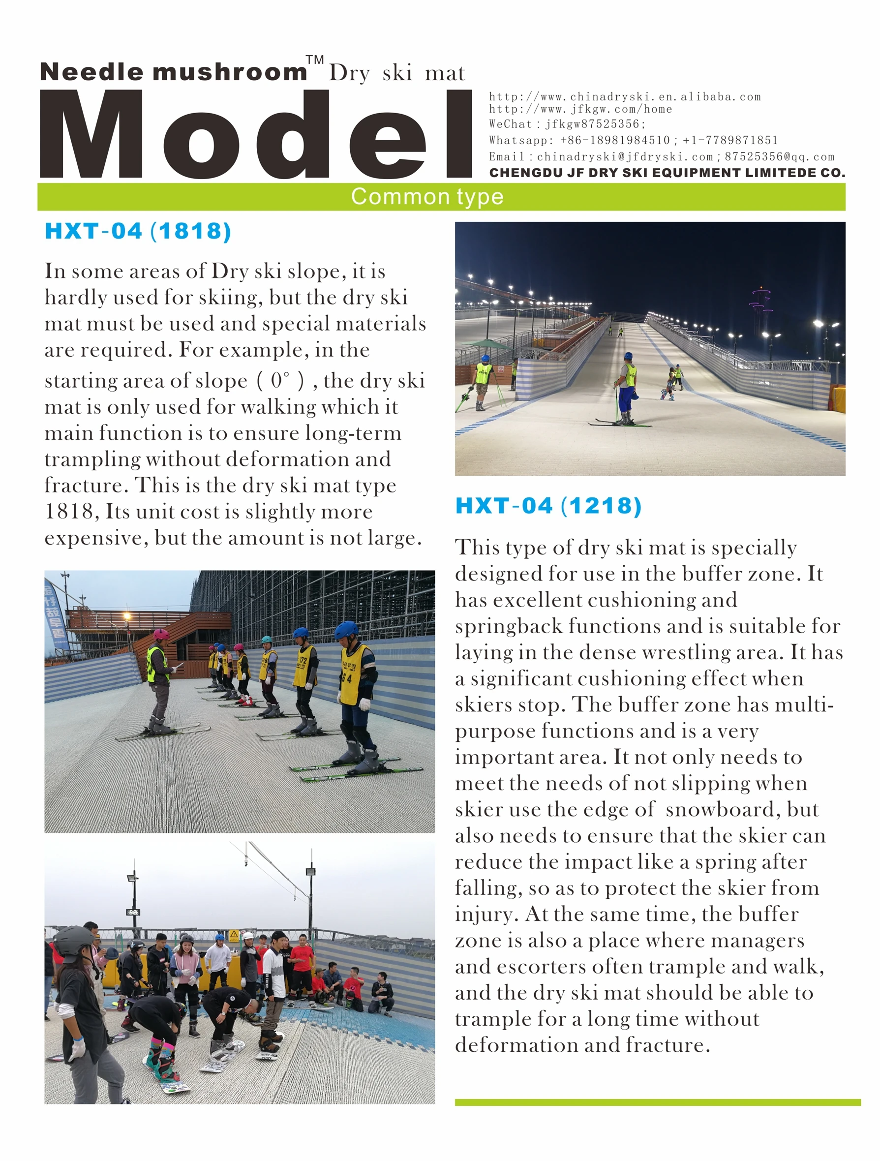 JF Dry Ski Slope - Premium Artificial Ski Surface Carpet Mat