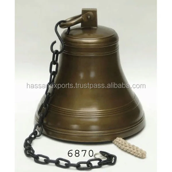ANTIQUE METAL CHURCH BELL LARGE BRONZE - Nautical Gifts