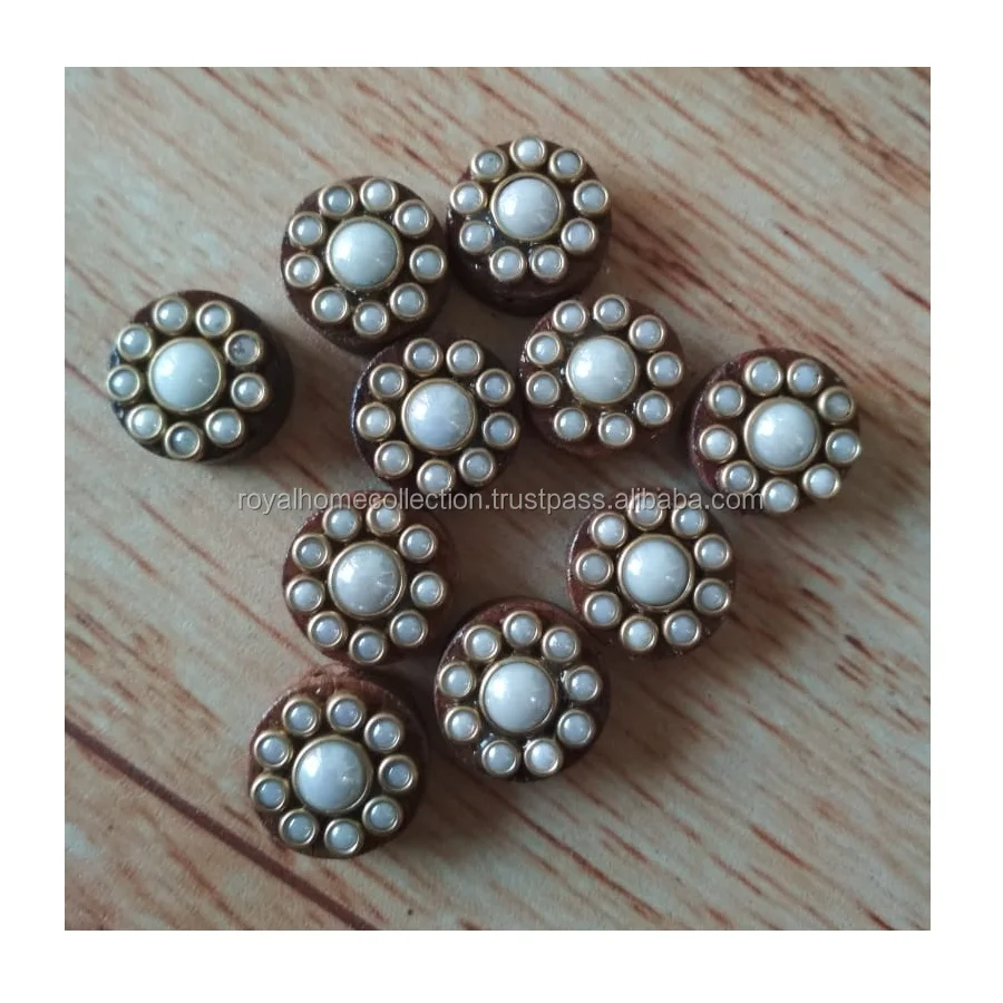 Fancy Golden And White Beads Button Latest Collection Button For Coat ...