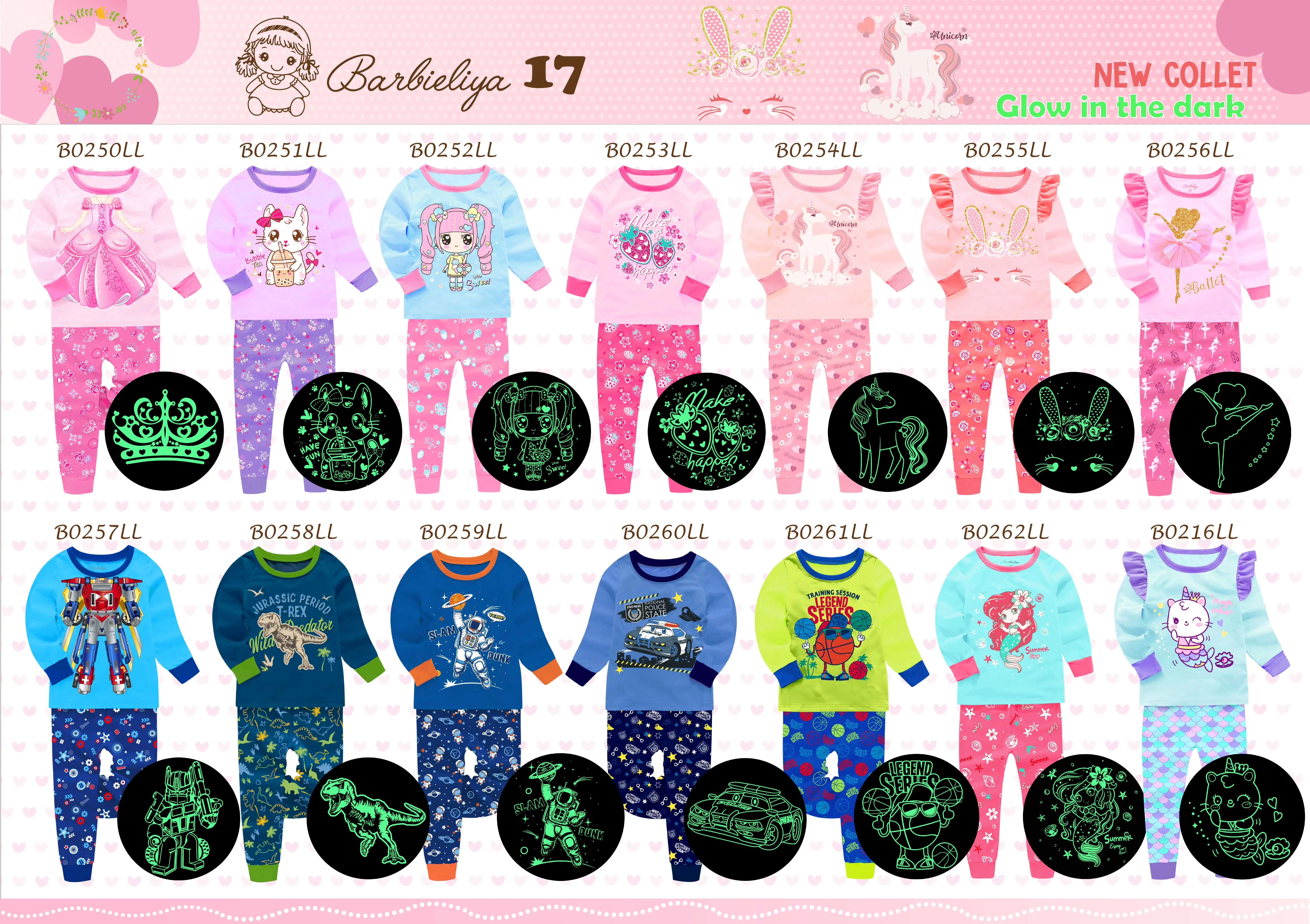 Cute Cartoon Girl Boy Pajama Children Pijamas 100 Cotton Sleepwear ...