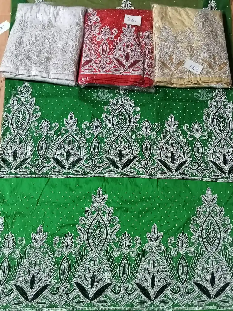 Beaded Silk George Wrappers Gele Asoke Headties Multicolor African ...