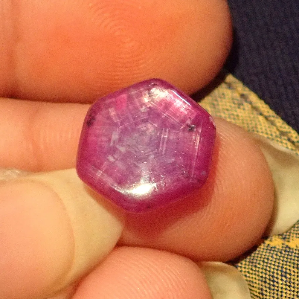 Beautiful Natural Trapiche Like Ruby Slice 6 Ray Star Effect Sid Conner ...