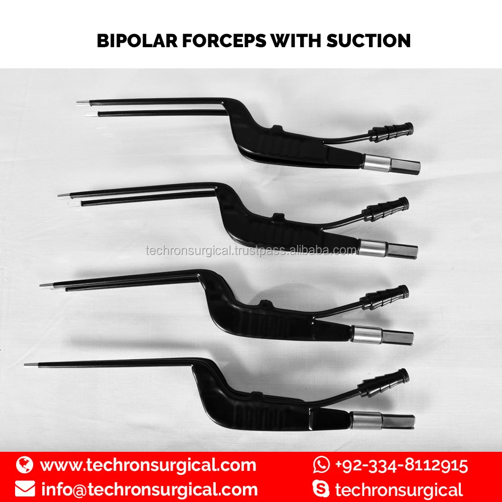 Bipolar Insulated Blunt Coagulation Forceps with Suction Channel - 20cm ...