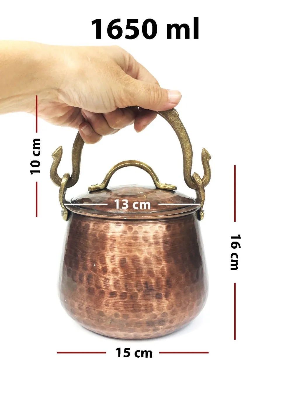 Hand Made Copper Bucket Hand Hammered High Quality Elite Turkish Flat ...