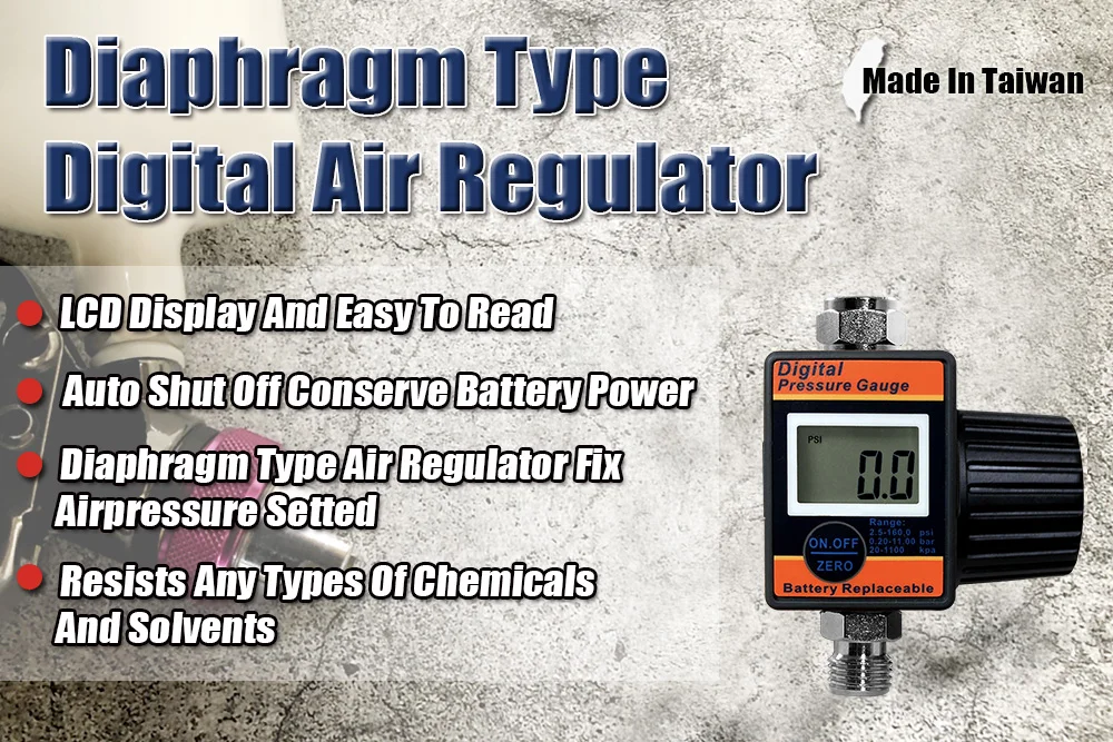 Lematec Regulador De Caudal De Aire Con Digital Medidor De Presión De Aire De Ajuste De La ...