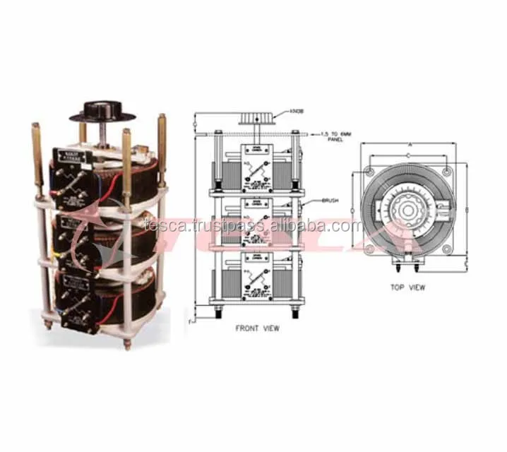 Three Phase Variac Flush Back Electronic Equipment With Durable Plastic ...