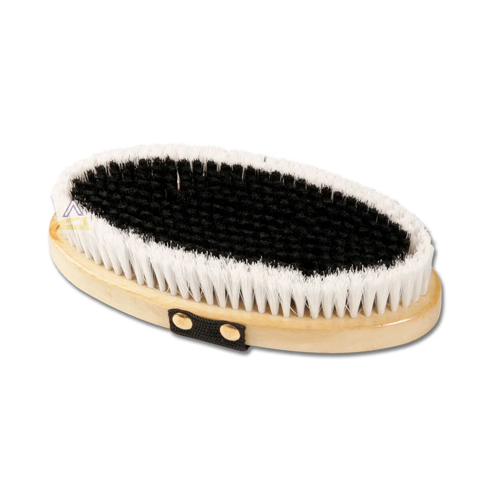 CST 363 Wooden Leather and Nylon Back Strap Horse Soft Brush