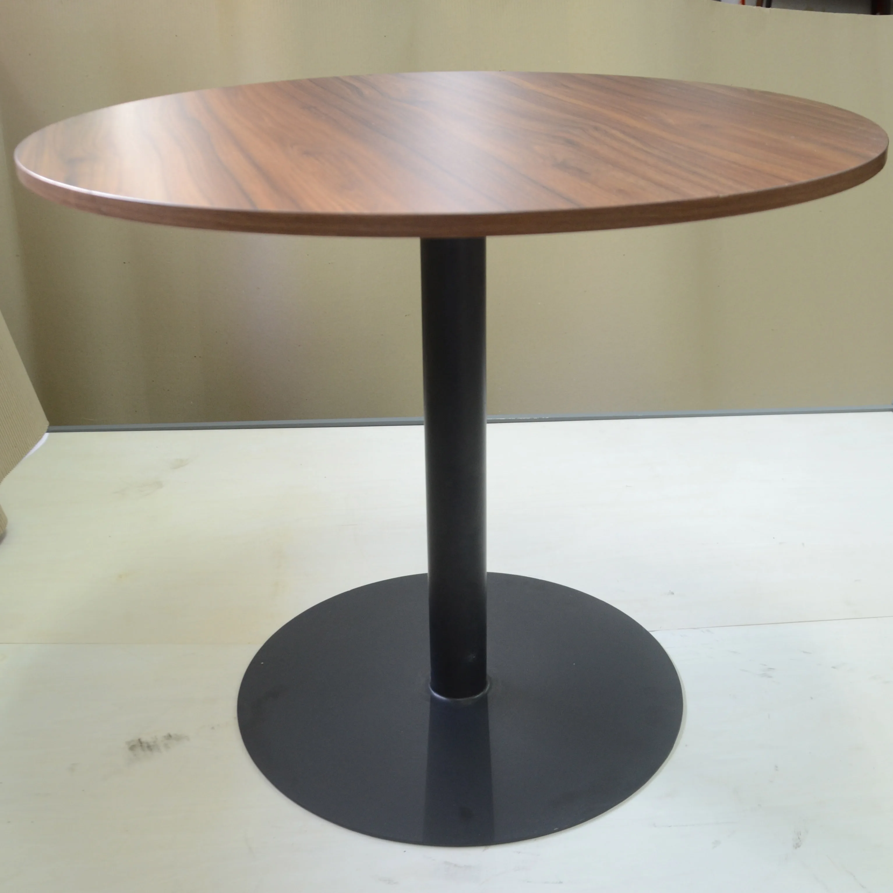 Wood Round With Metal Base Dining Table - Buy Wood Round Table,Round ...