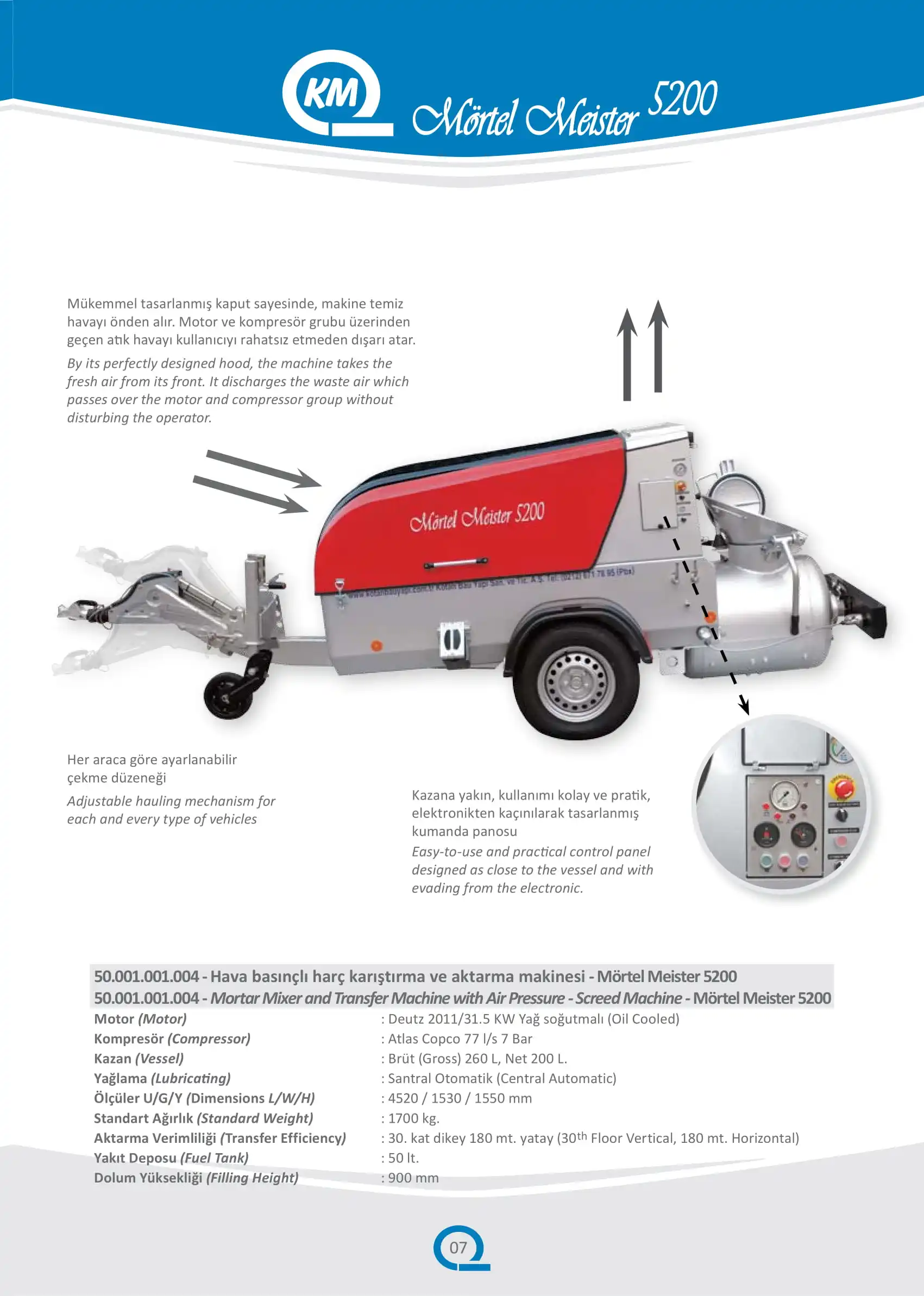 Mortel Meister 5200 - Efficient Mortar Mixing & Transfer