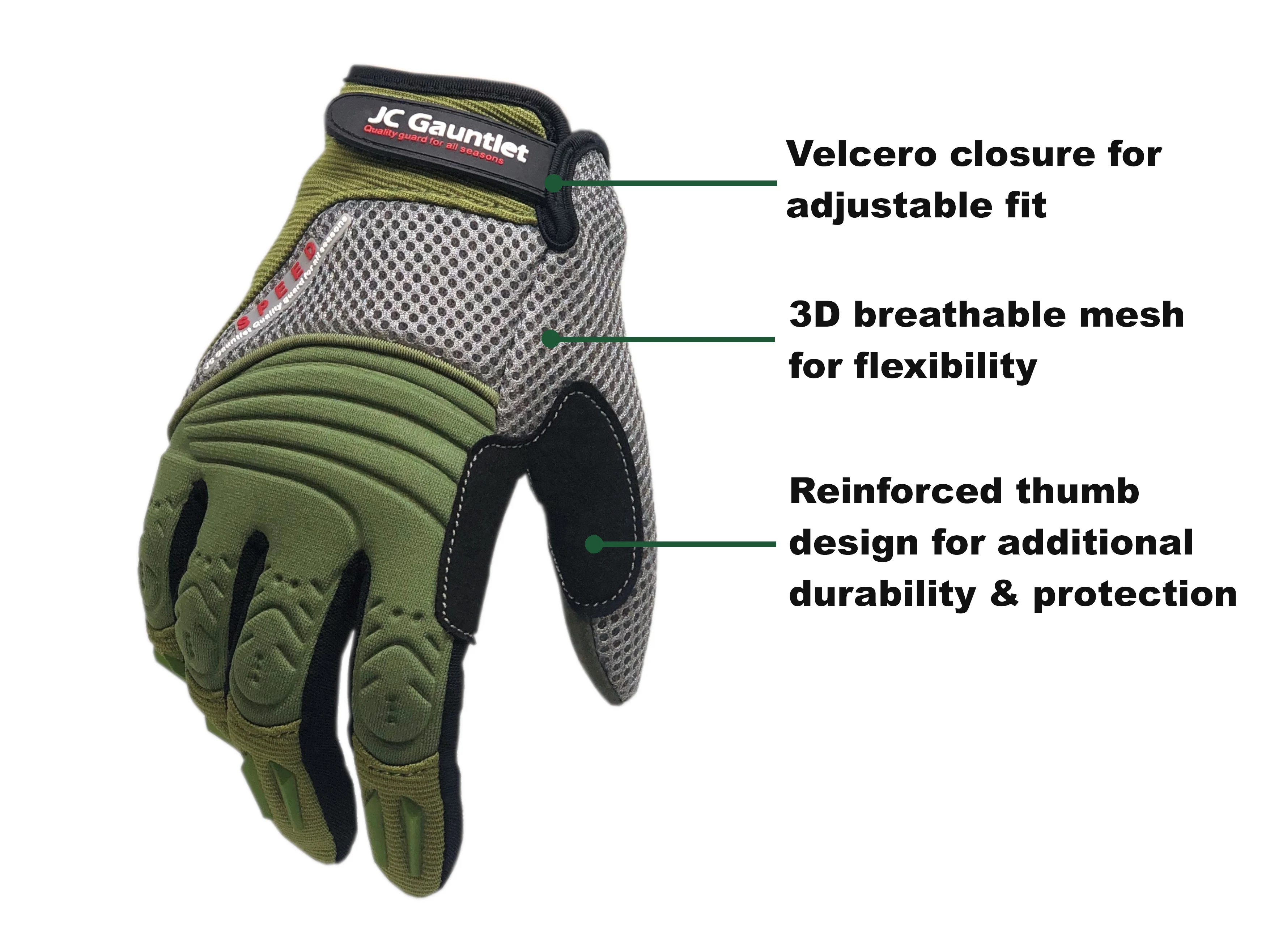 RJ02 JC Gauntlet Mechanic Work Gloves for All-purpose, Durable ...