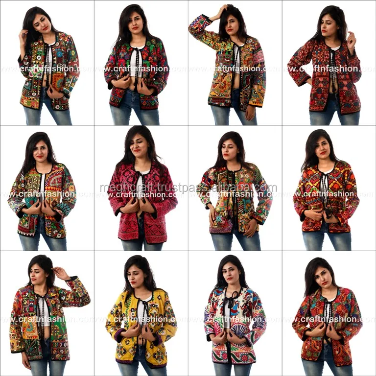 Indian Banjara Jacket - Bohemian Embroidered Leather Waistcoat