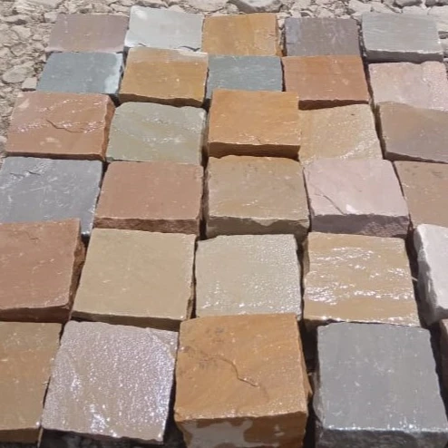 DYB Multicolor Sandstone Cobble Stones for Outdoor Pathways