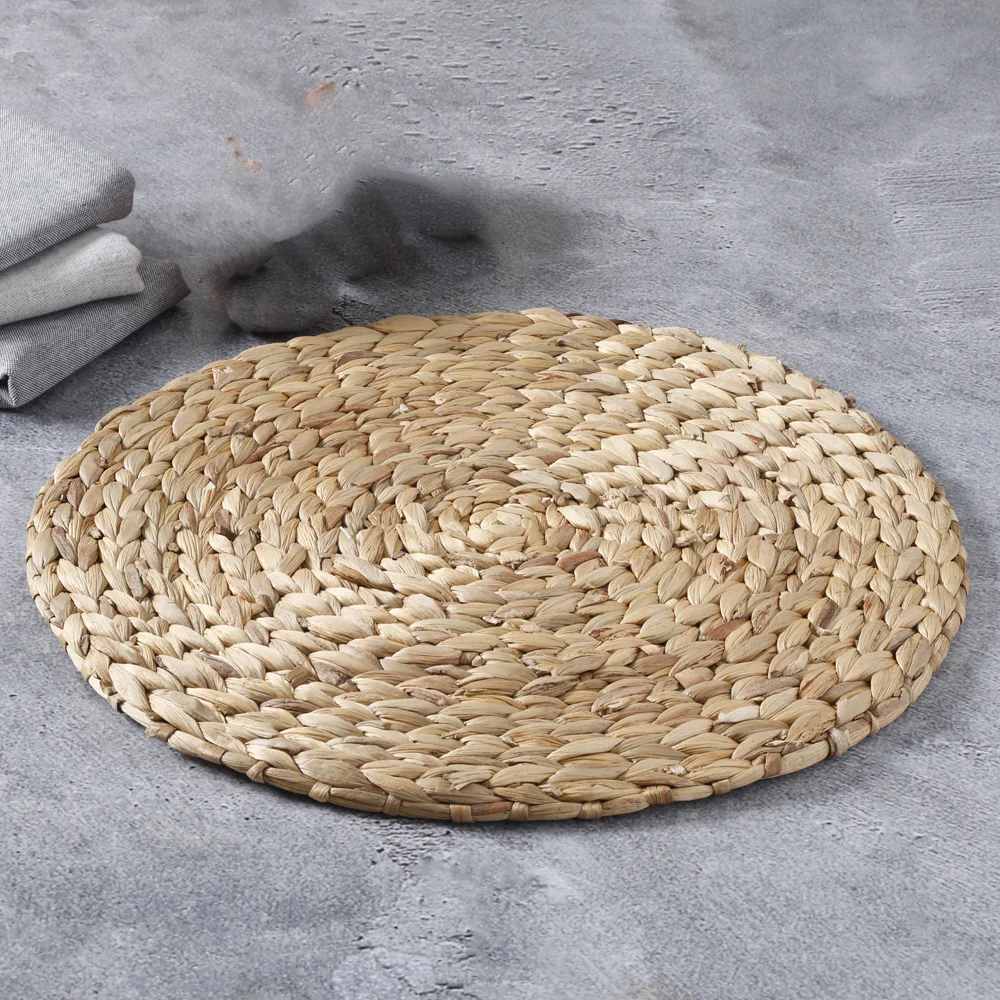 Round Rattan Mat Wicker Bamboo Kitchen Decor Hand Woven Vintage Style ...