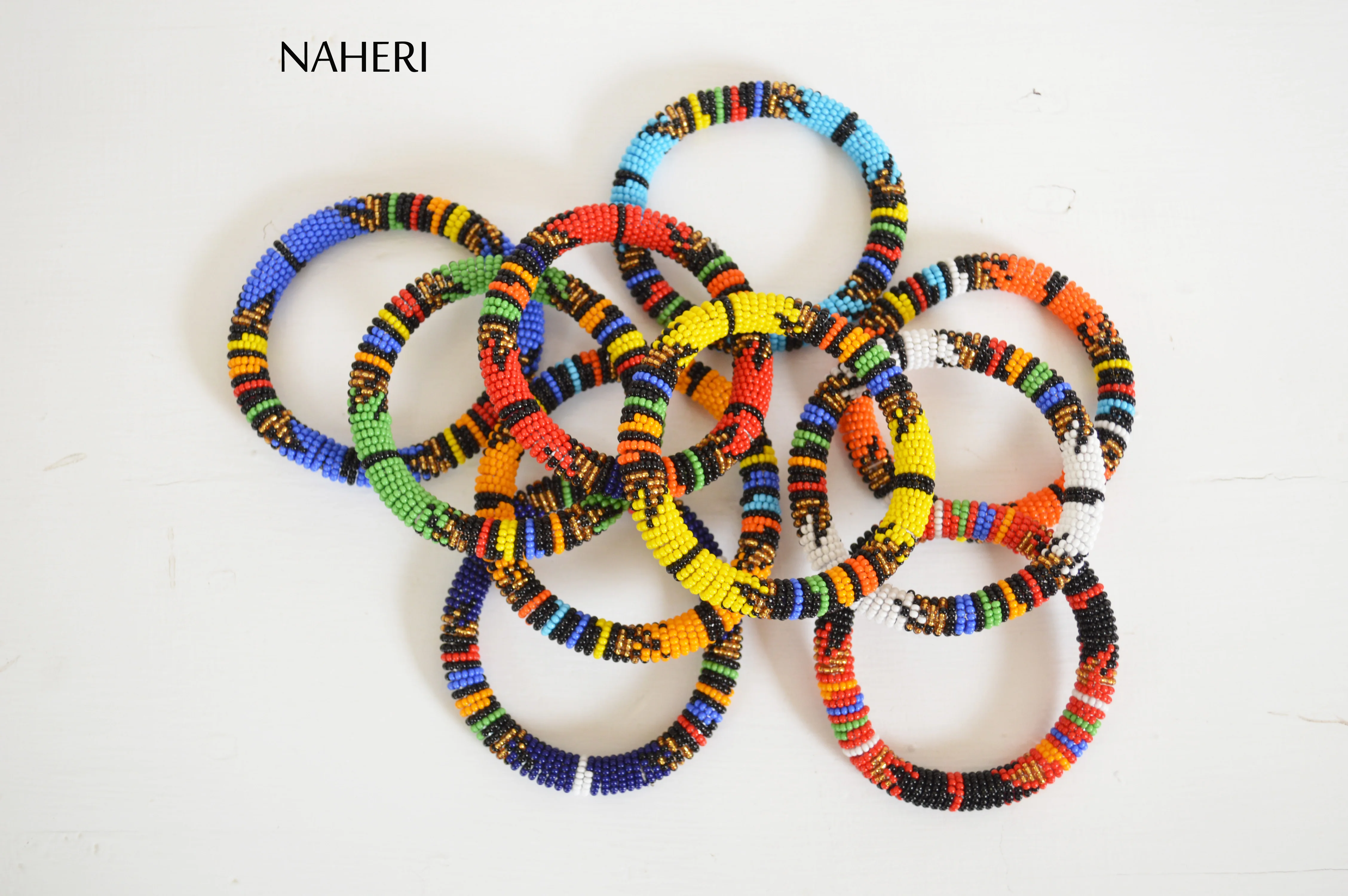 Naheri African Beaded Maasai Zulu Bracelets Handmade Tribal Bangles ...