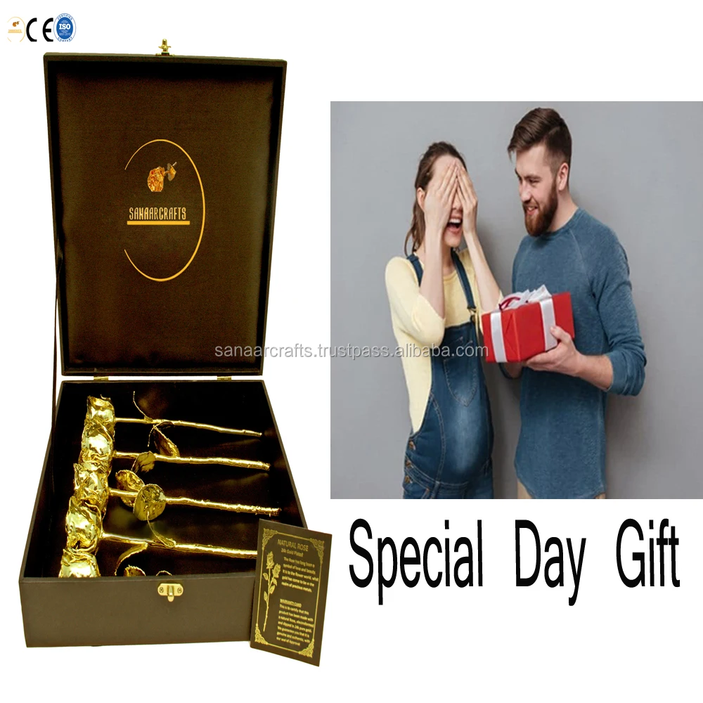 Gold Rose Flower Rose 24k Gold Plated Rose With Special Gift Box For ...