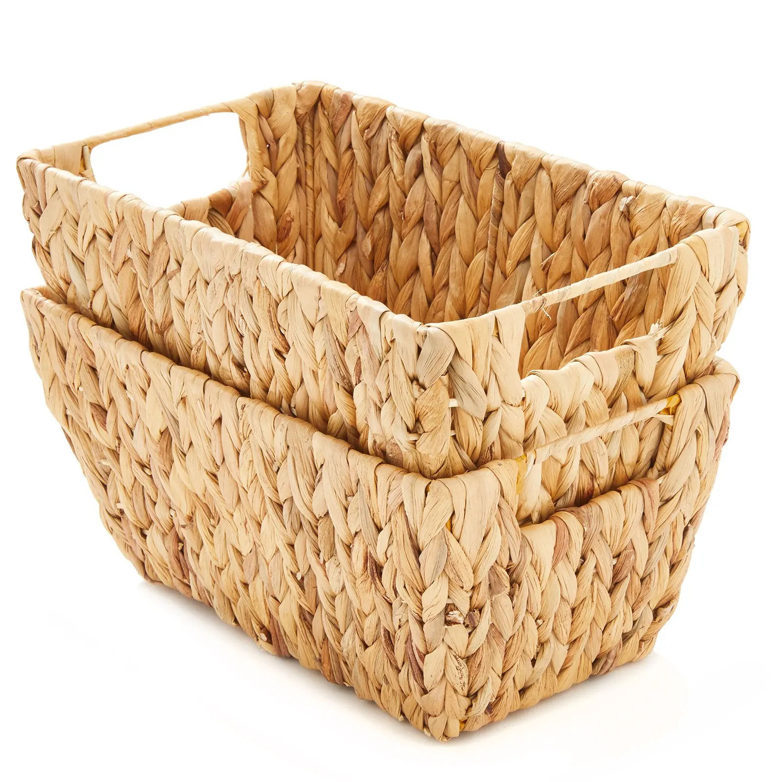 Natural Rectangular Woven Water Hyacinth Storage Basket - Hand-woven ...