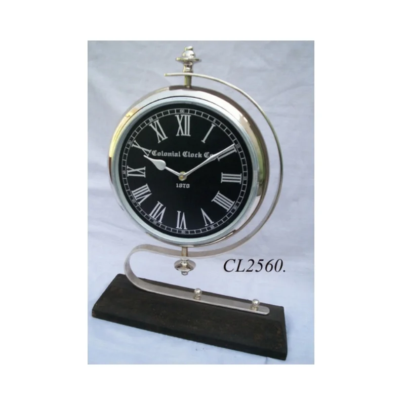 Table Clock Hood Style Table Clock Desk Hourglass Iron Brass Desk ...