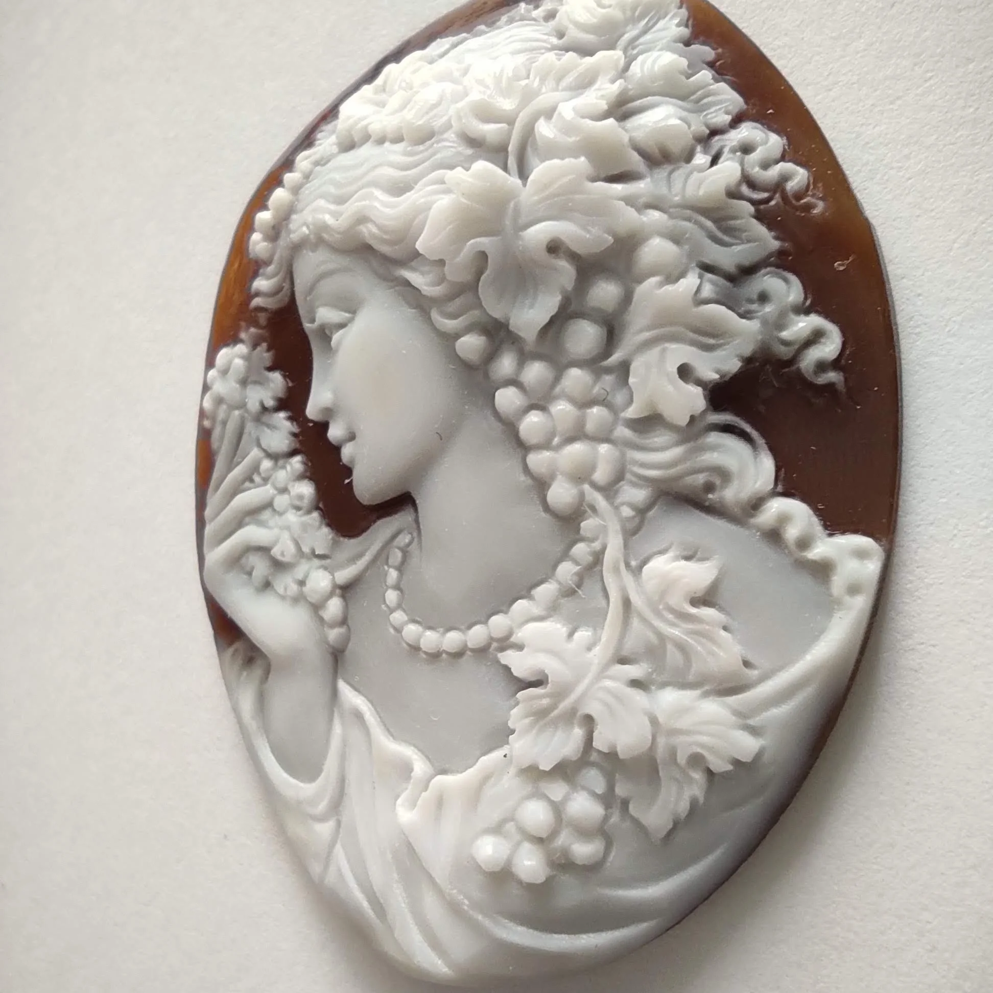Handcarved Sardonyx Sea Shell Cameo From Torre Del Greco Depicting ...