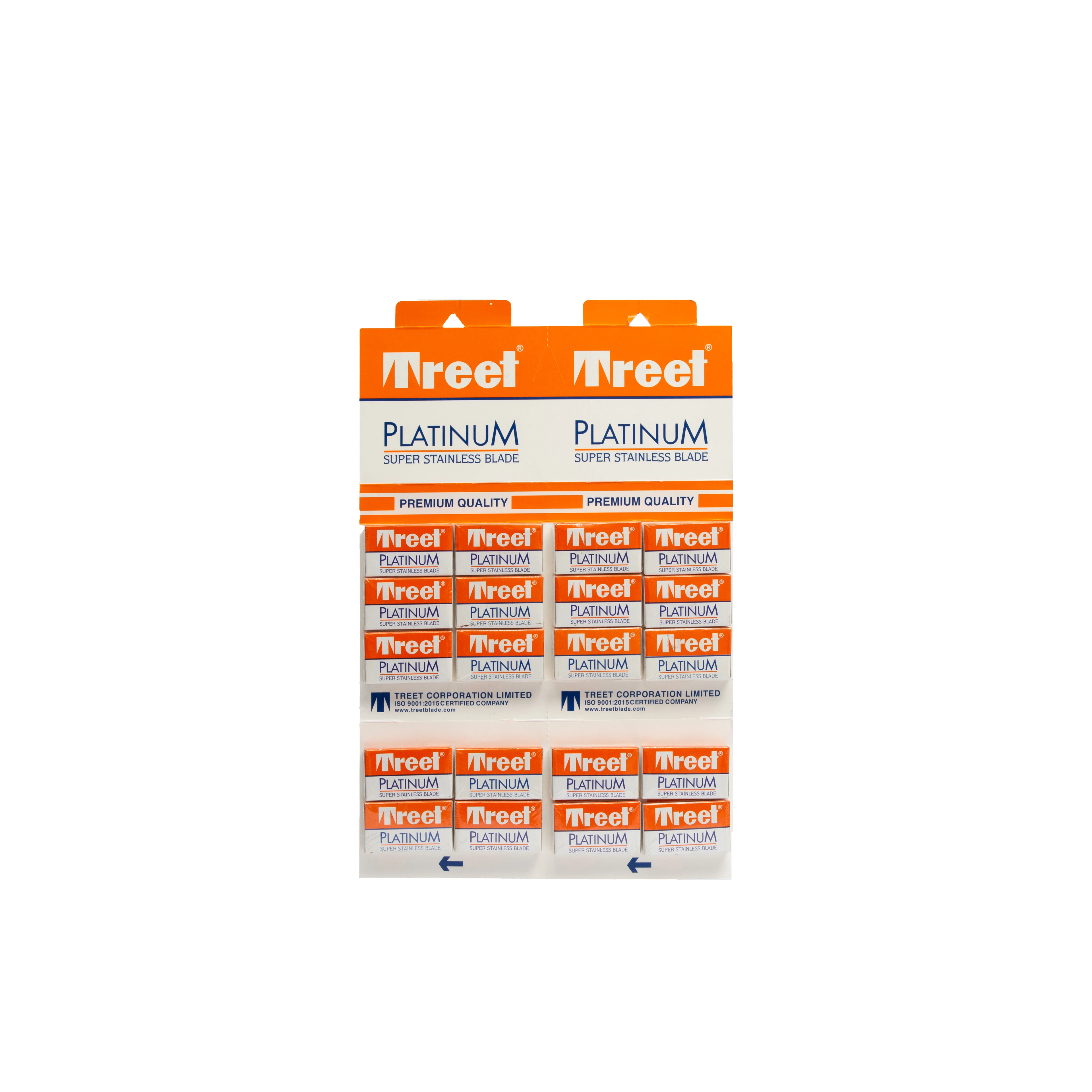 Treet Platinum Super 100 Double Edge Shaving Blades Platinum Coated For ...