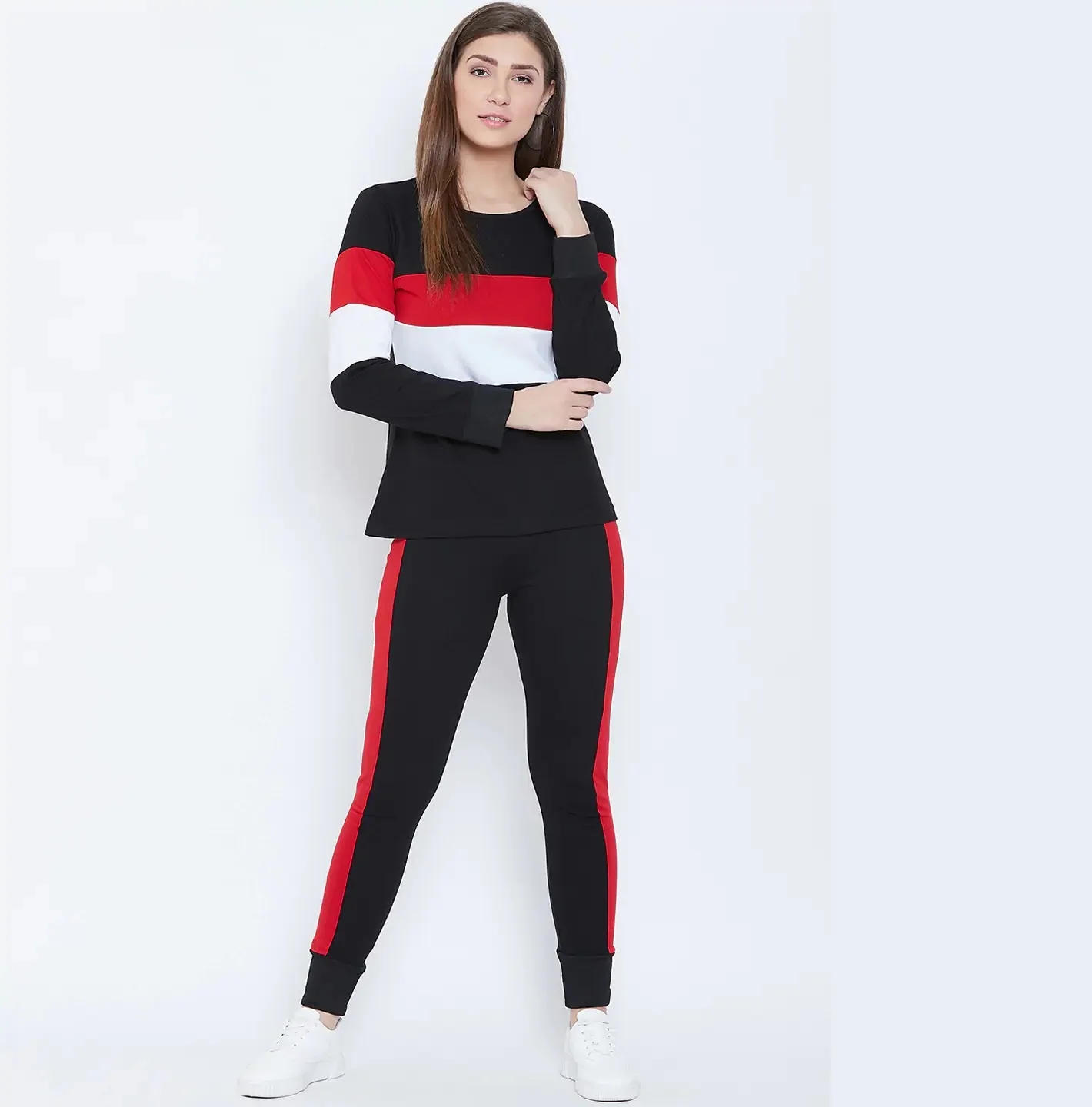 Cropped Non Hood Women Running Jogger Wear Poly Gym Apparel Tracksuit ...
