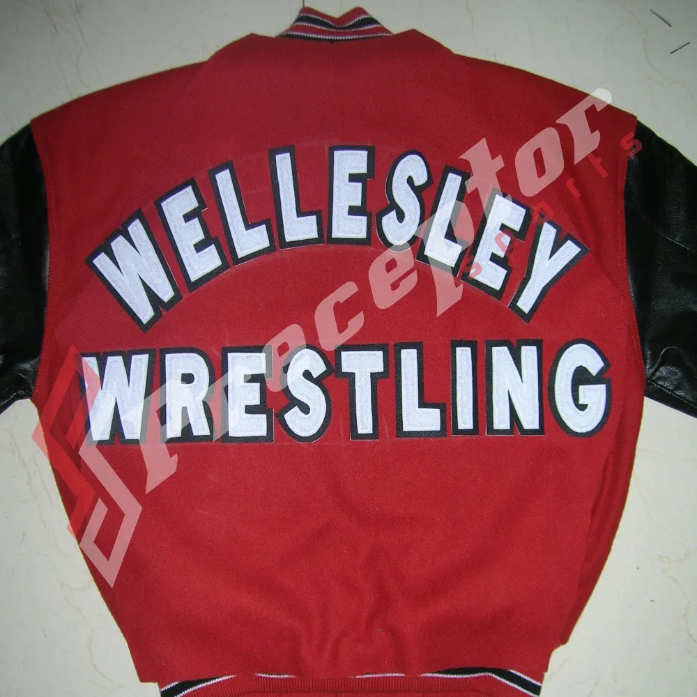 Custom Two-tone Branded Varsity Jacket With Wool Body And Genuine Cow ...