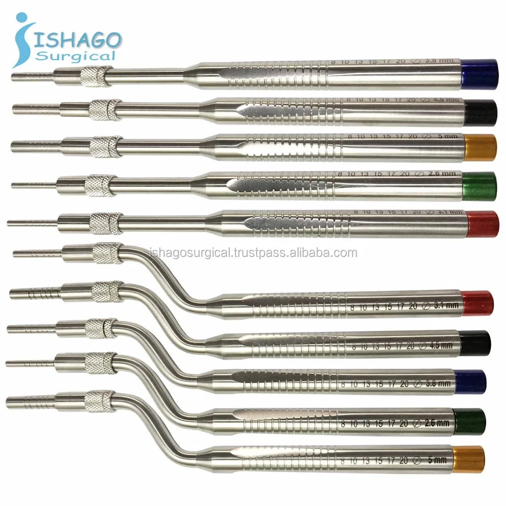 10x Sinus Lift Osteotomes Offset Concave Tip Handle Bone Graft Chisels ...