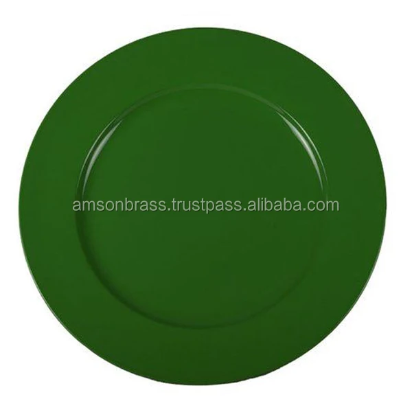 Tabletop Dinnerware Charger Plate Dark Green Color Round Charger Plate ...