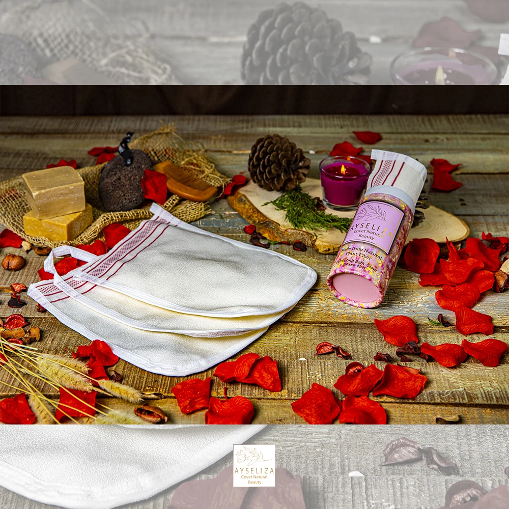 Ayseliza Medium-Thickness Bath Gloves - Exfoliating Spa Mitts