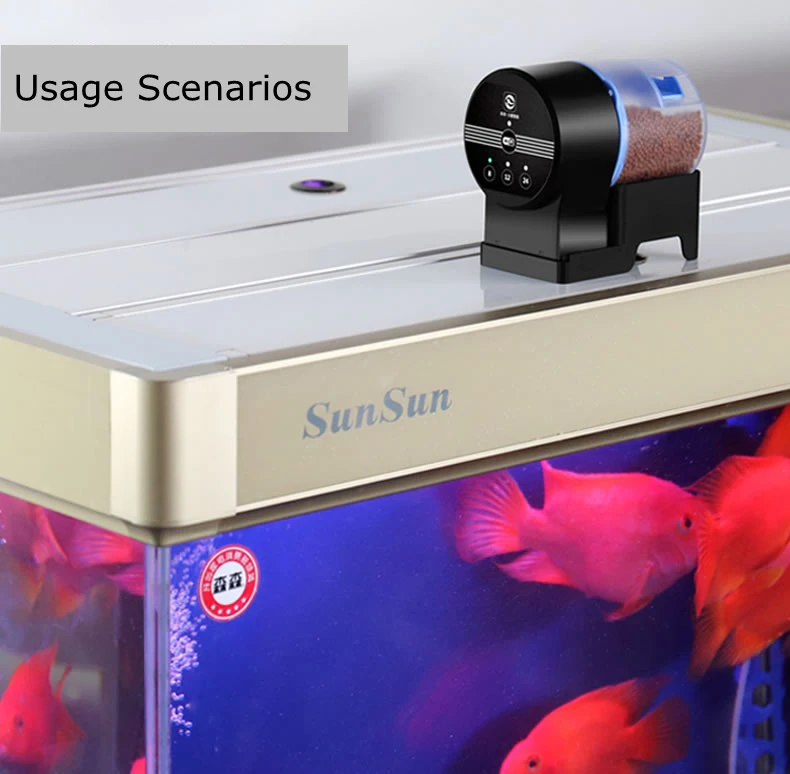 Sunsun Feeder Automatic Fish Tank Feeding Koi Goldfish Feeder Plastic ...