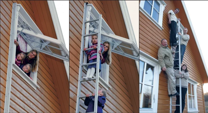 High Quality 4.8 Meter Standard Fold-Out Fire Escape Ladder