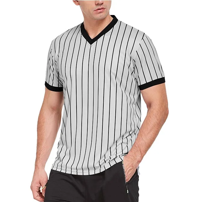Men's Basketball Stripe Referee Shirt - Customizable Sportswear