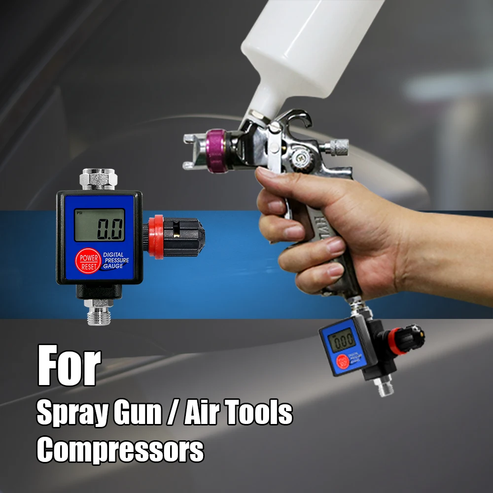 1/4inch Air Adjustable Pressure 160 Psi Mini Digital Gauge