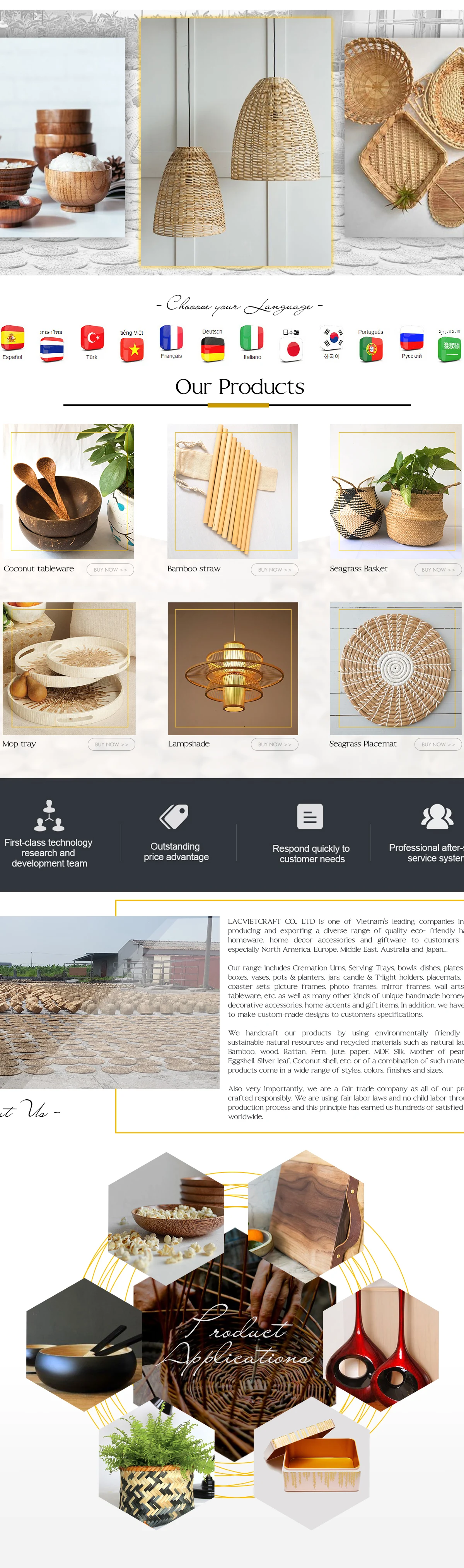 LAC VIET HANDICRAFT EXPORT COMPANY LIMITED - Serving trays, Rattan cabinet