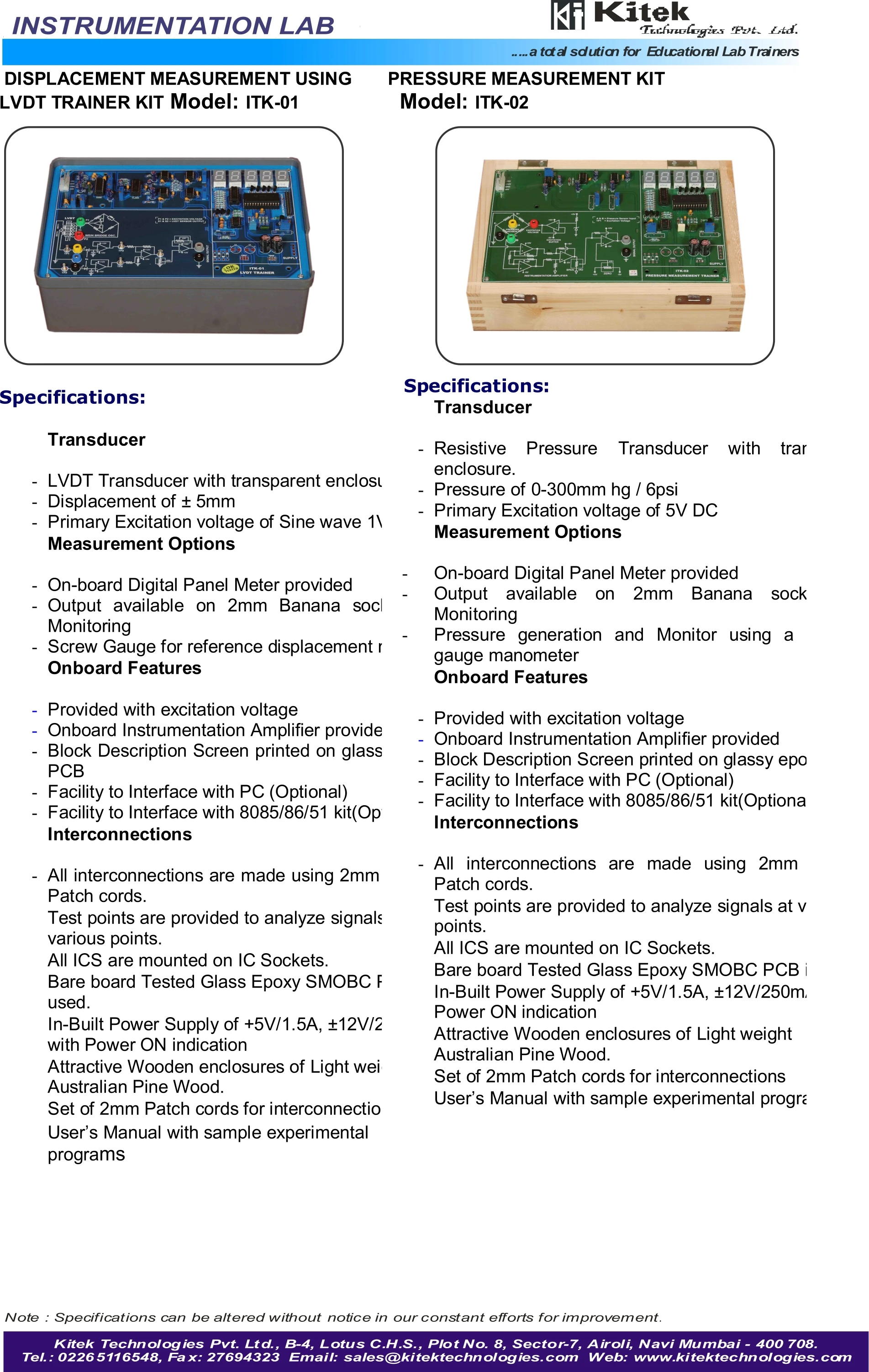 Displacement Measurement Using Lvdt Trainer Instrumentation Lab Trainer Kit Buy Displacement