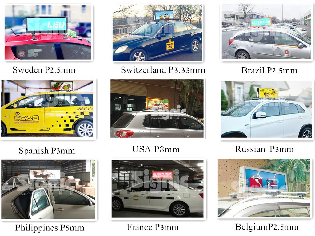 Outdoor Led Advertising Car Roof Display 3G/4G Wifi Control Car Roof ...